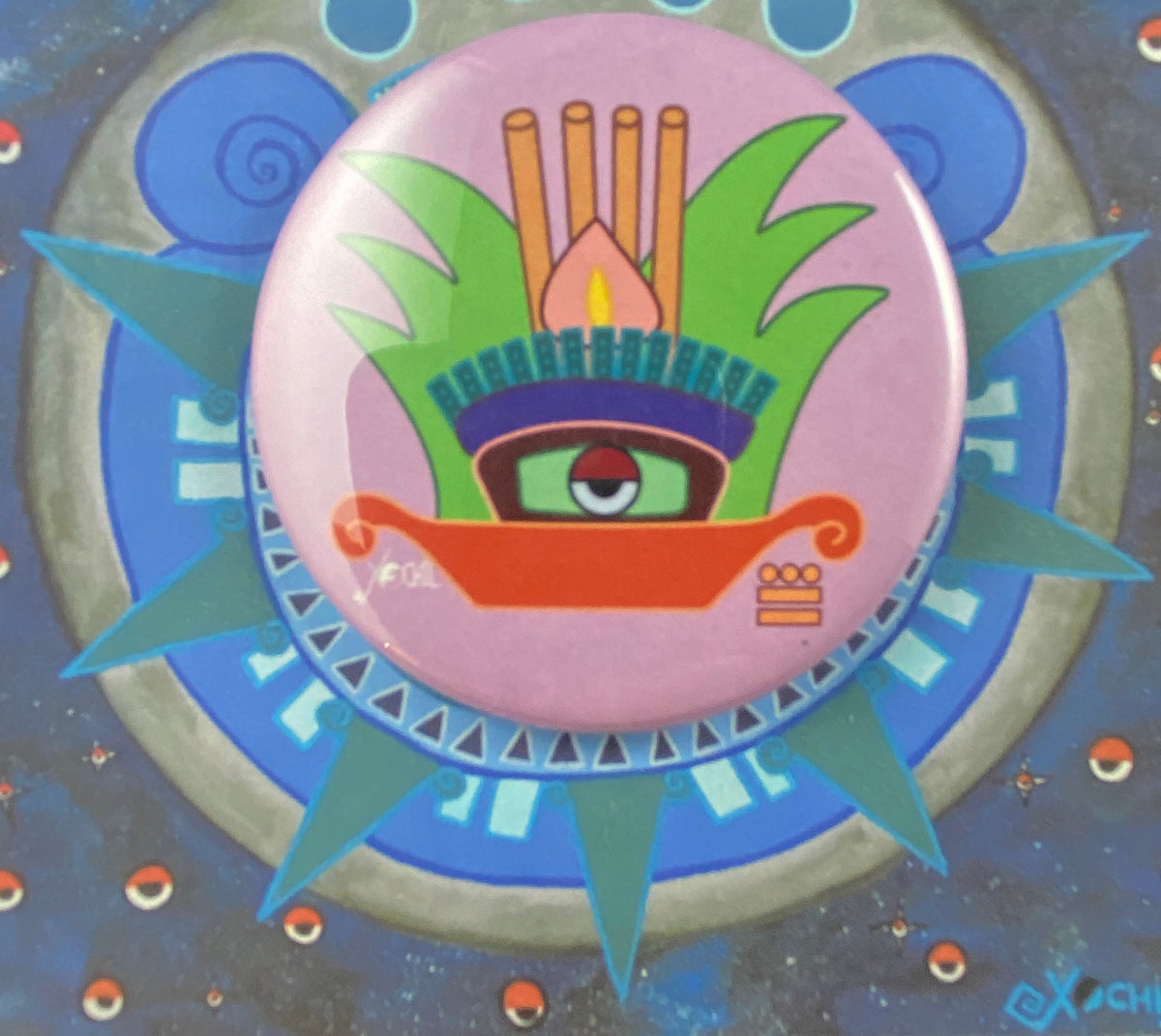 Acatl day sign, #13 Reed Aztec Glyph: Print / Sticker / Magnet / Butto ...