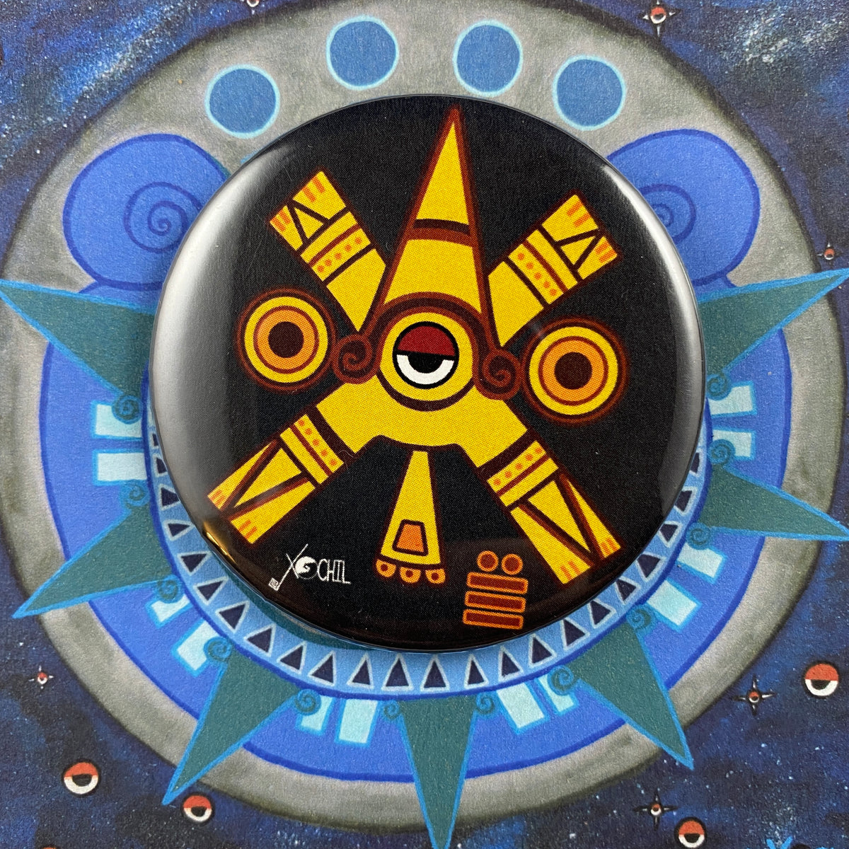 Ollin day sign, #17 Movement Aztec Glyph: Print / Sticker / Magnet / B ...